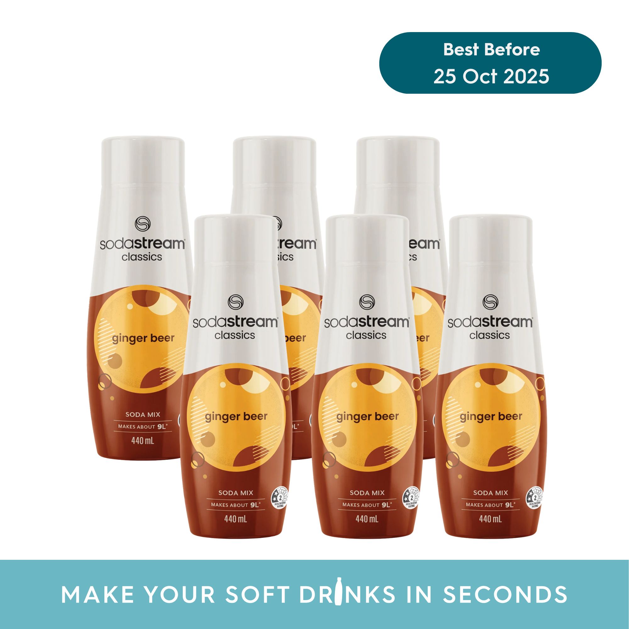 Buy Classics Ginger Beer Sparkling Water Drink Mix (Pack of 6) by ...