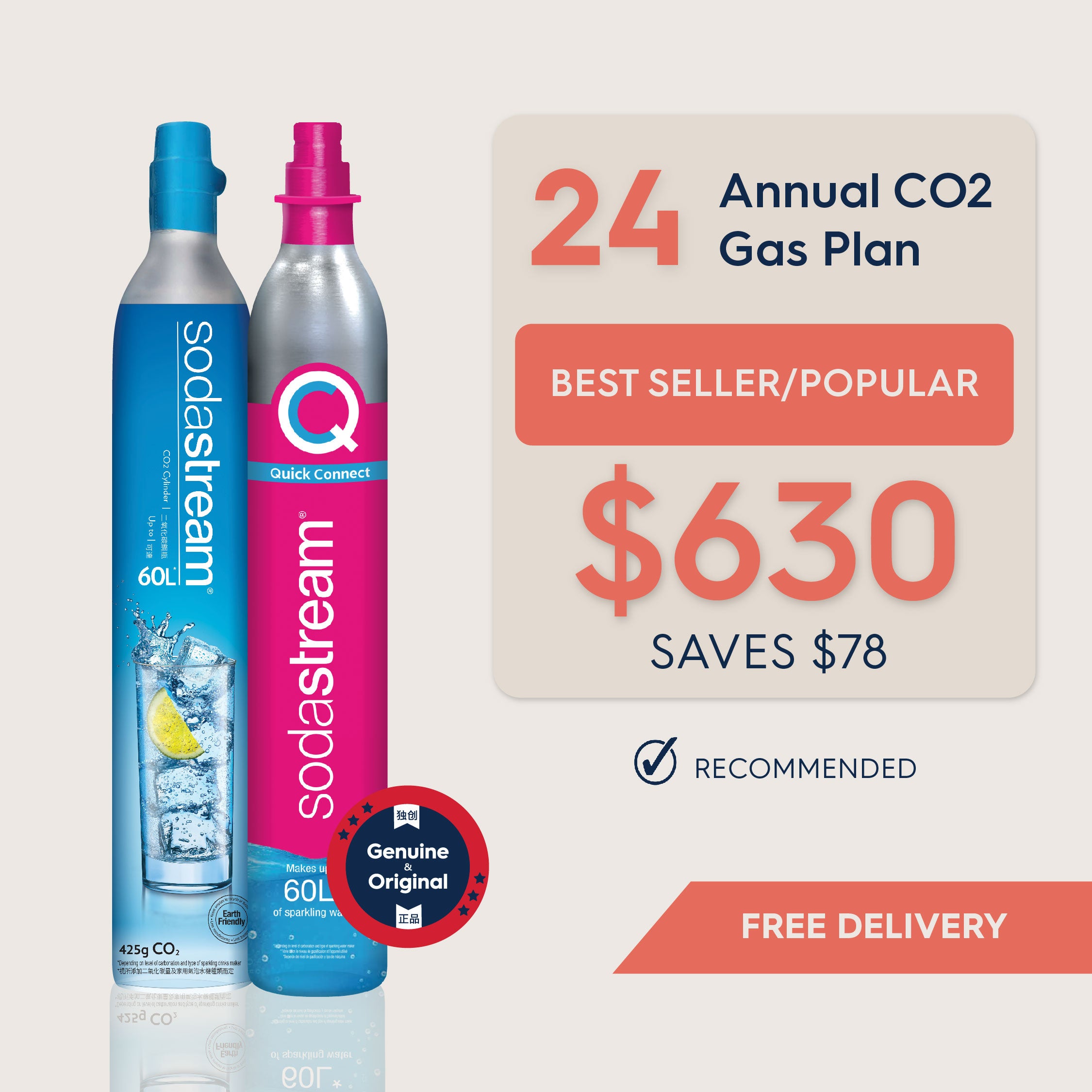 Buy 60L CO2 Gas Cylinder Package (24 Refills) by SodaStream SG Official ...